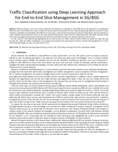 Traffic Classification using Deep Learning Approach for End-to-End Slice Management in 5G/B5G ...